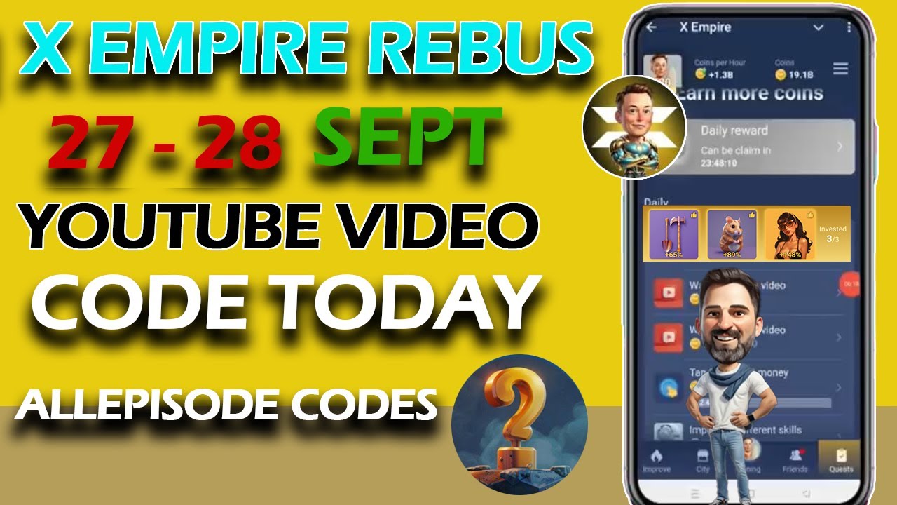 27-28 September All Quests Code X Empire | Riddle Of The Day | Rebus Of ...