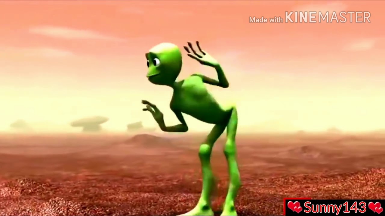 Green alien and baby dance.... dancing challenge - YouTube