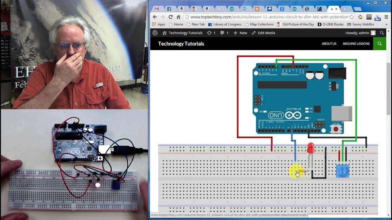 LESSON 11: Using Arduino to Create Dimmable LED - YouTube