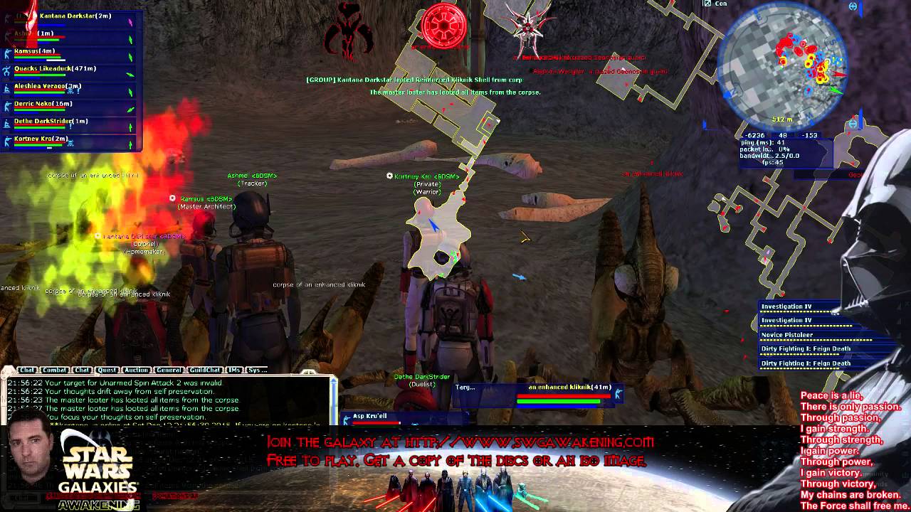 Star Wars Galaxies - Acklay Takedown in Geo Cave - YouTube