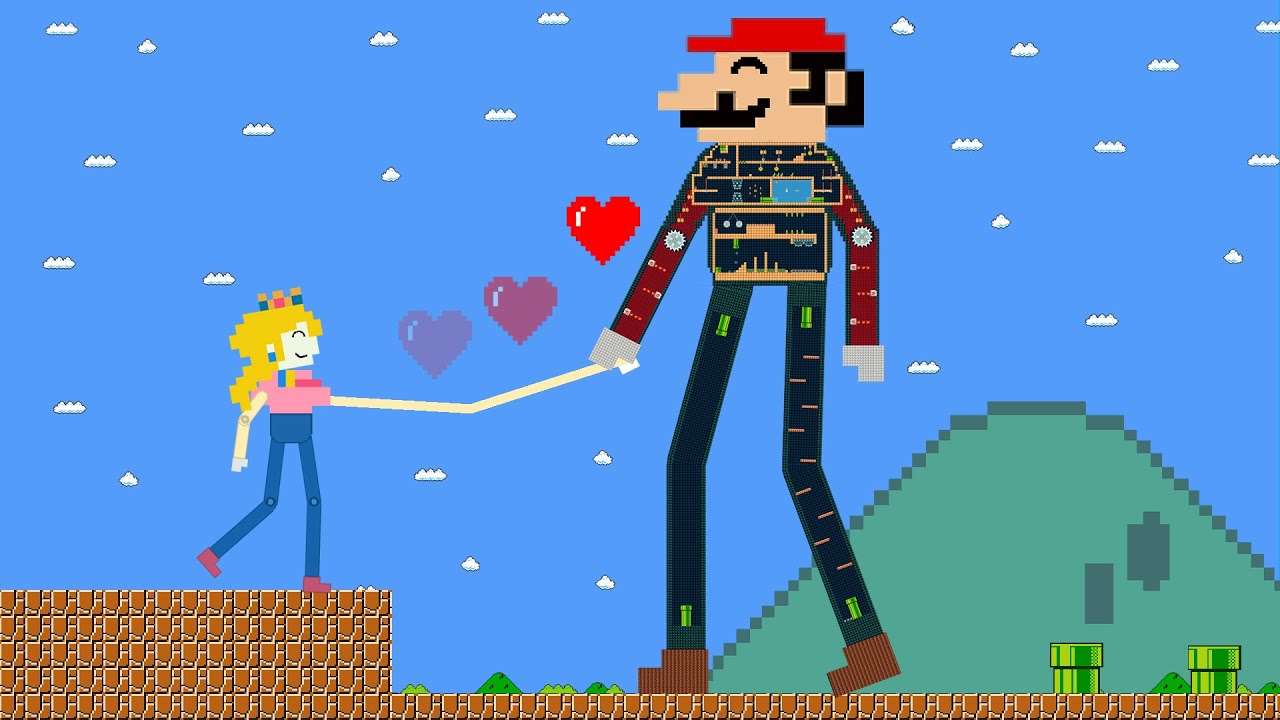 Tall Mario Peach vs the Giant Tall zombie Mario maze - If Mario love ...