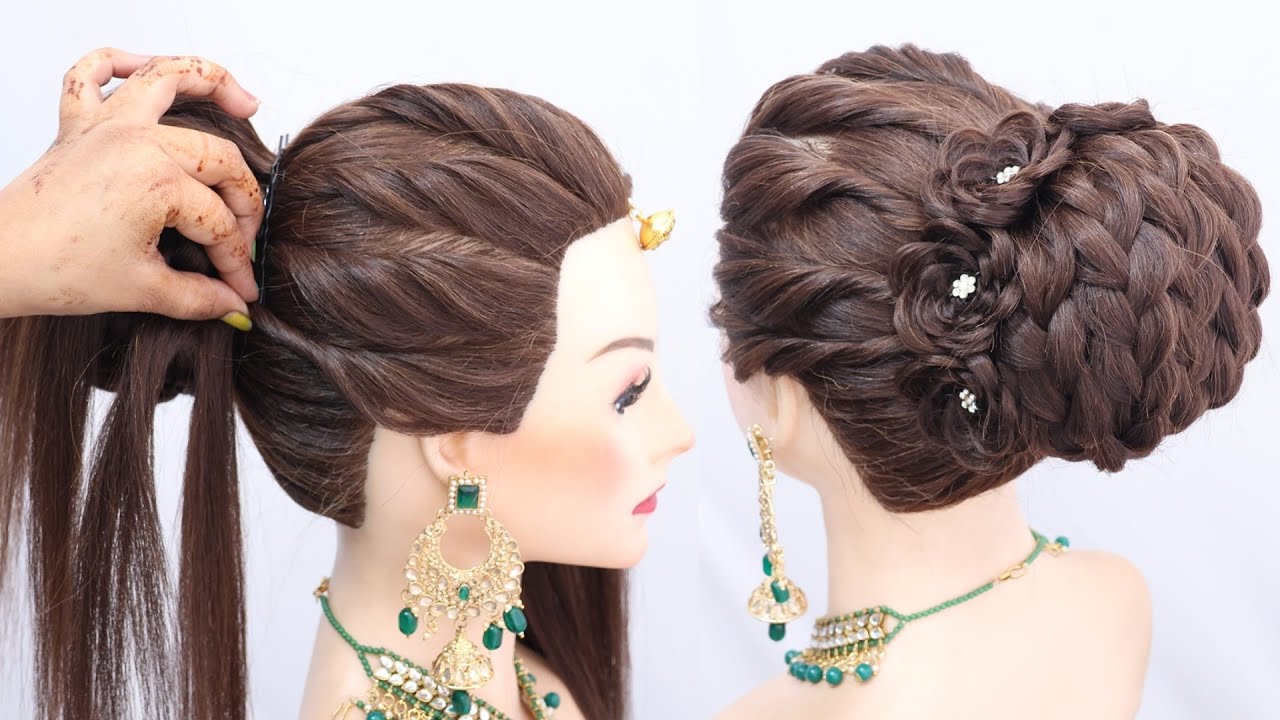 Special juda hairstyle for wedding | Cute Bun Hairstyle | Advance ...