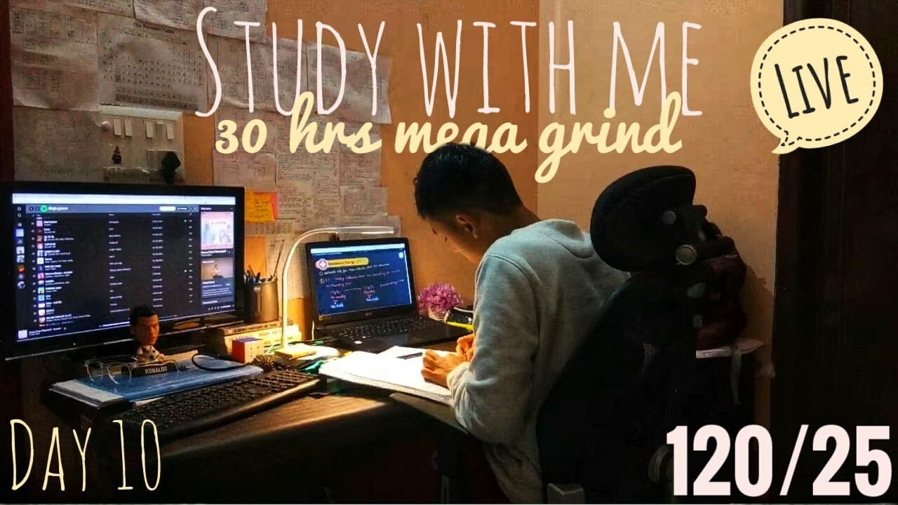 STUDY WITH ME live | 30hrs MEGA study grind |💫 120/25 pomodoro(RAIN ...