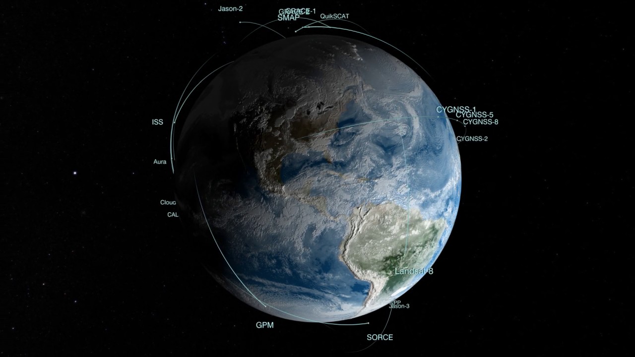 NASA's Earth-Observing Satellites Orbiting The Earth - YouTube