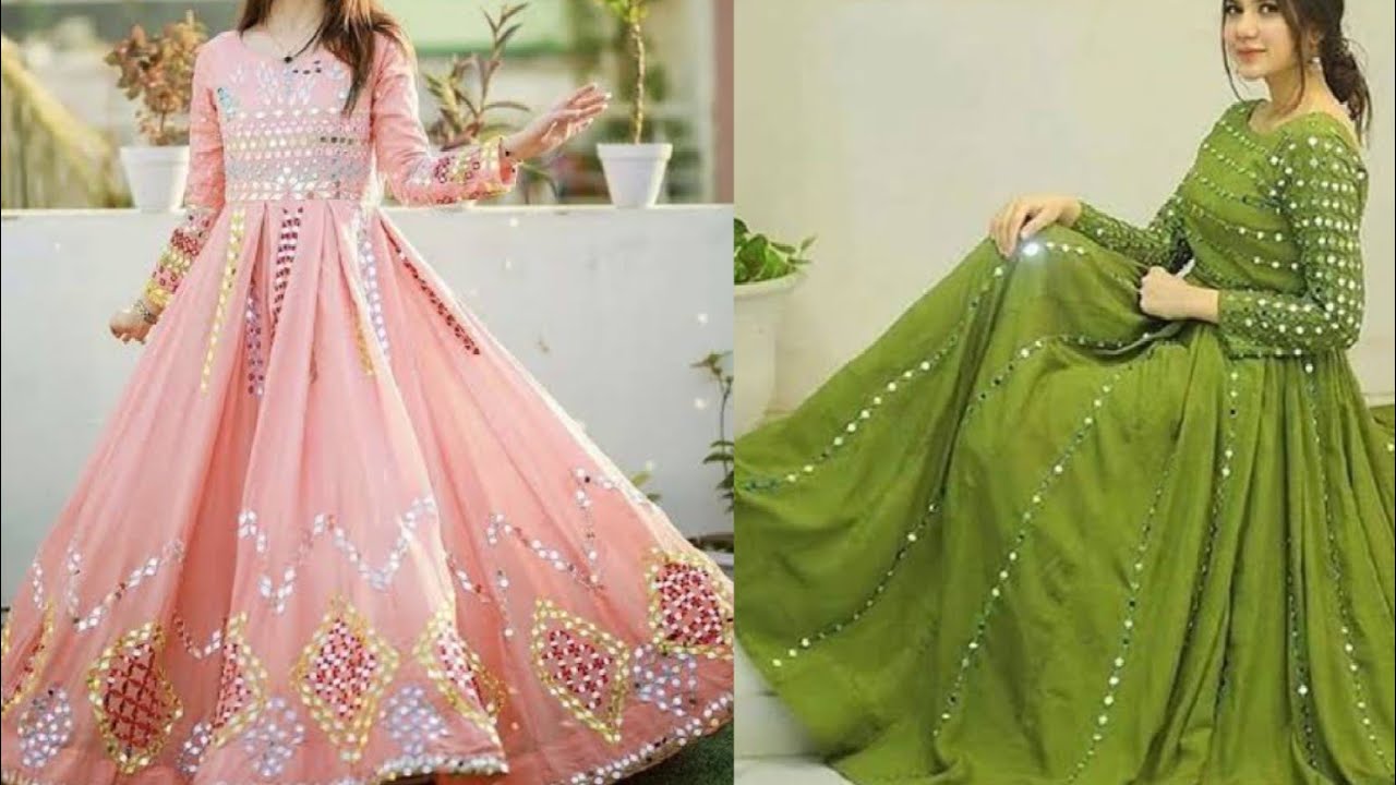 Stylish Mirror work dresses designs || party wear dresses collection ...