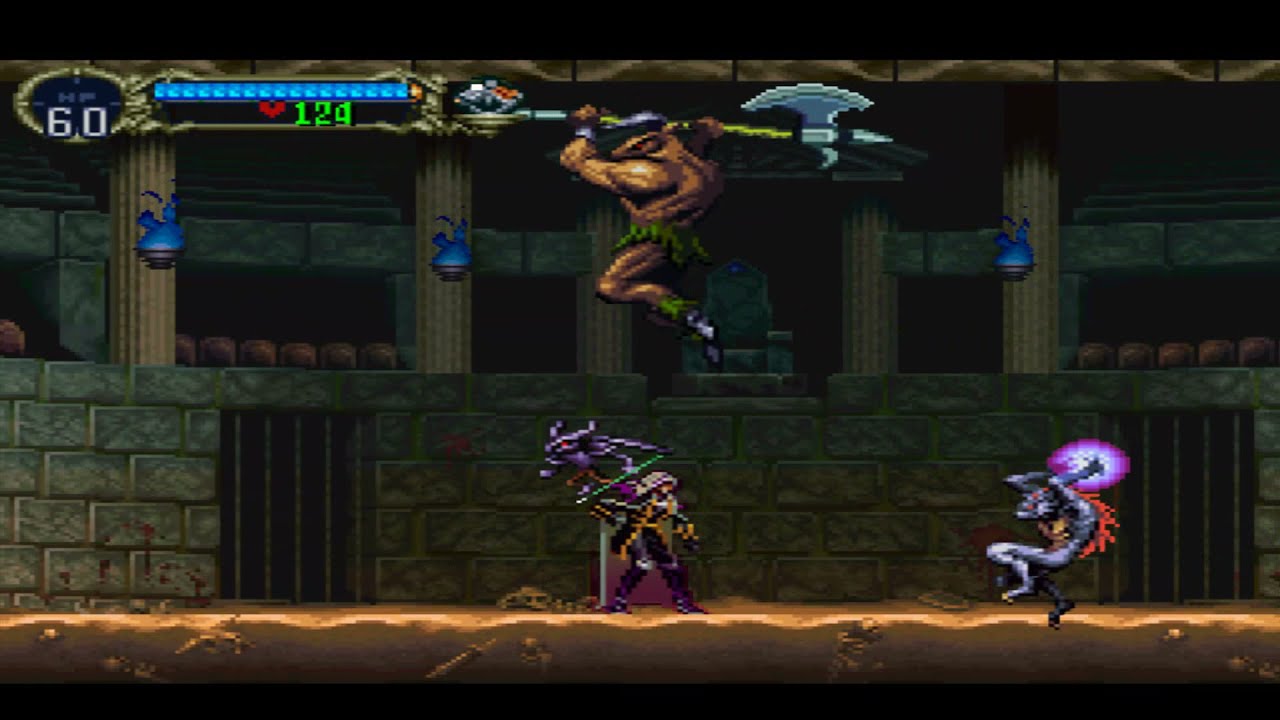 Castlevania SotN - Minotaur and Werewolf Boss Fight (7/24). - YouTube