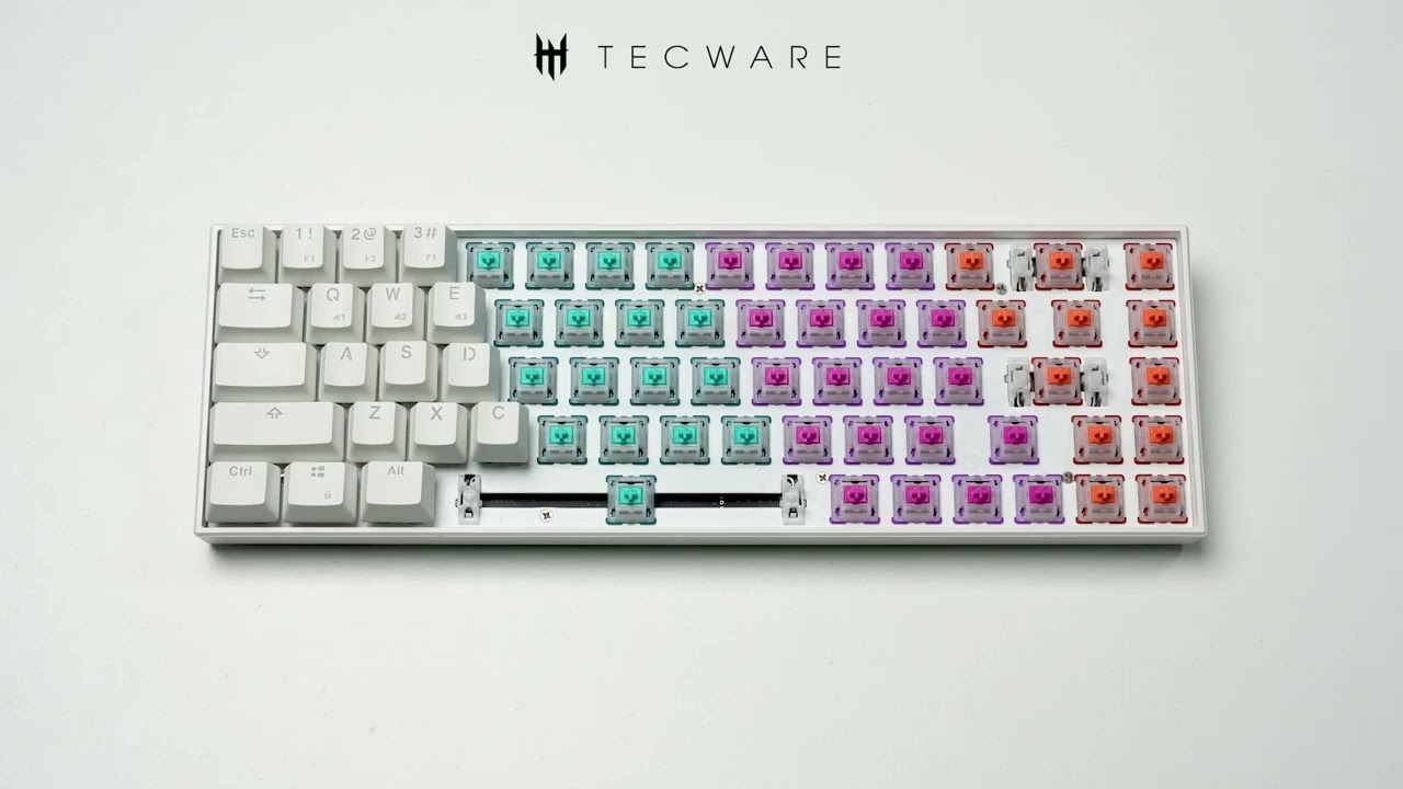 Tecware Pearl - mechanical switches - YouTube