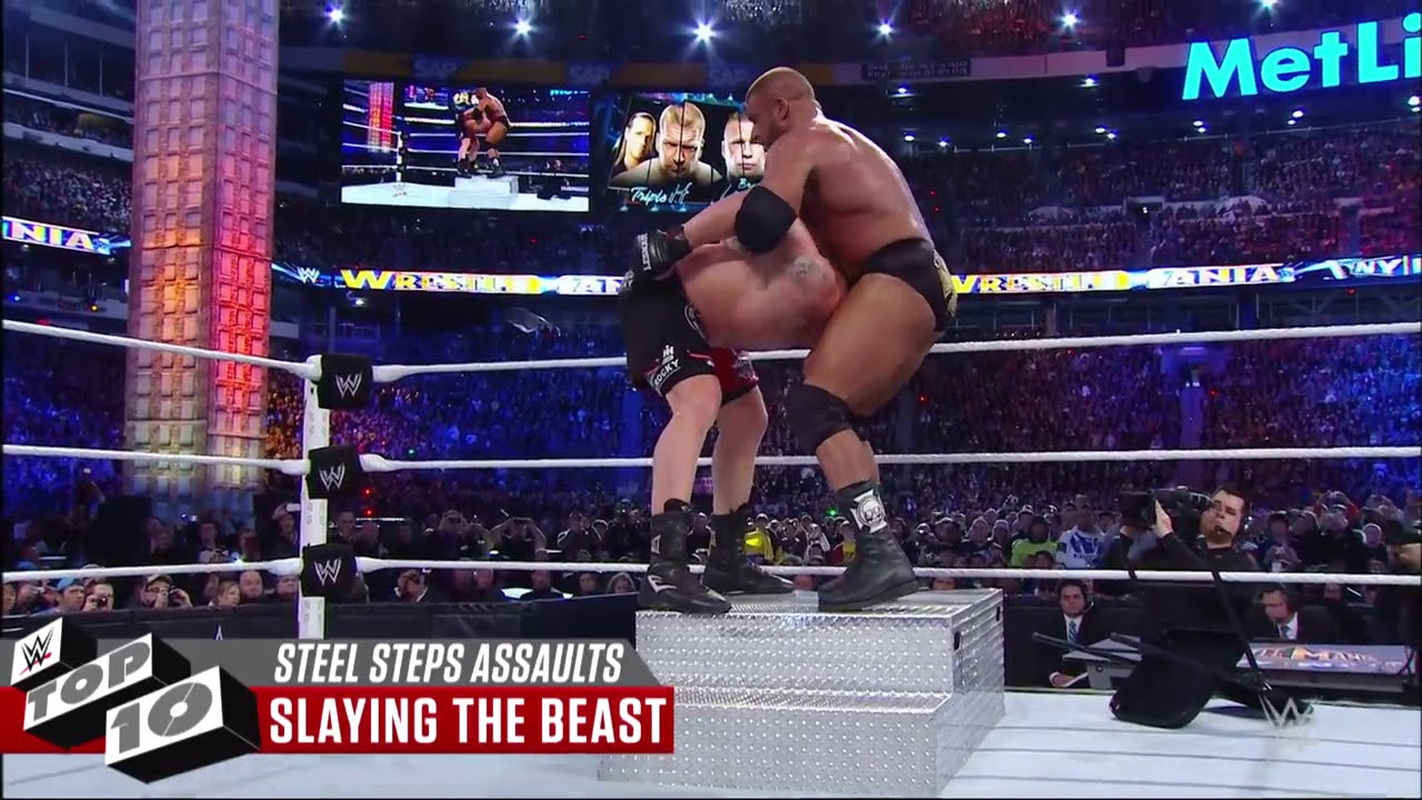 Brutal assaults with steel ring steps WWE Top 10 - YouTube