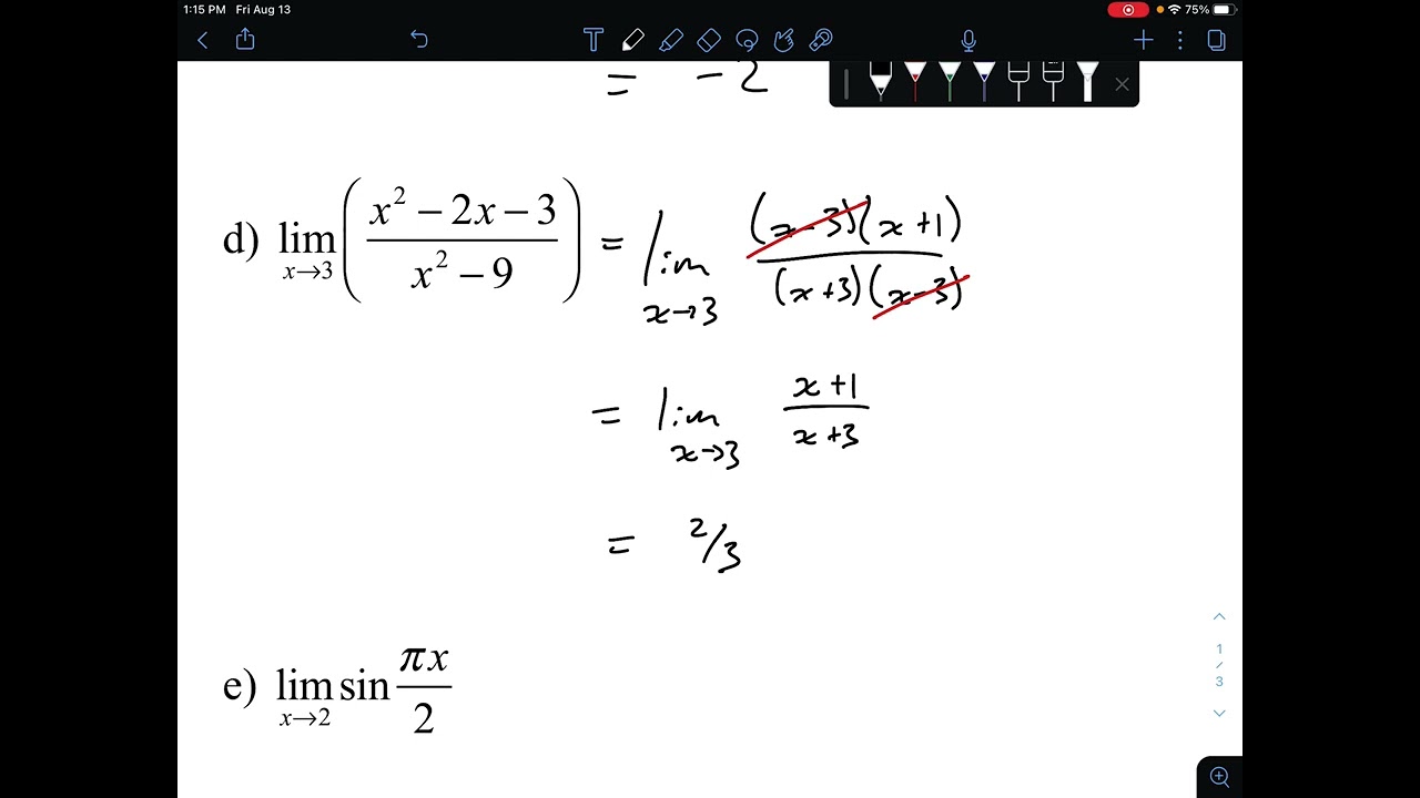 2 3 Calculus Evaluating Limits Analytically Youtube