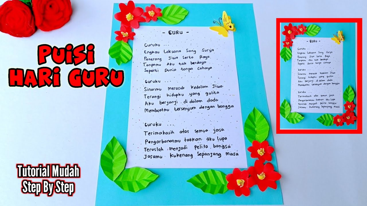 Puisi Hari Guru / Cara membuat puisi hari guru / Kado untuk hari guru ...