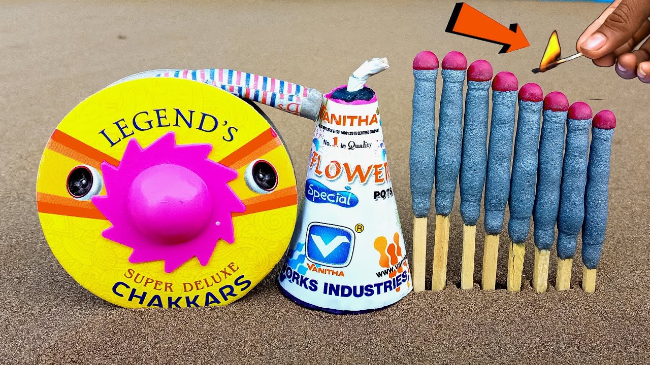 Diwali Big Anar And Big Ground Chakkar Vs Matchstick Chain Reaction ...