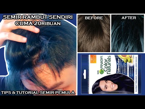 TUTORIAL SEMIR RAMBUT PEMULA // GARNIER Color Natural "Midnight Blue" | Alpino Prananda #1 - YouTube