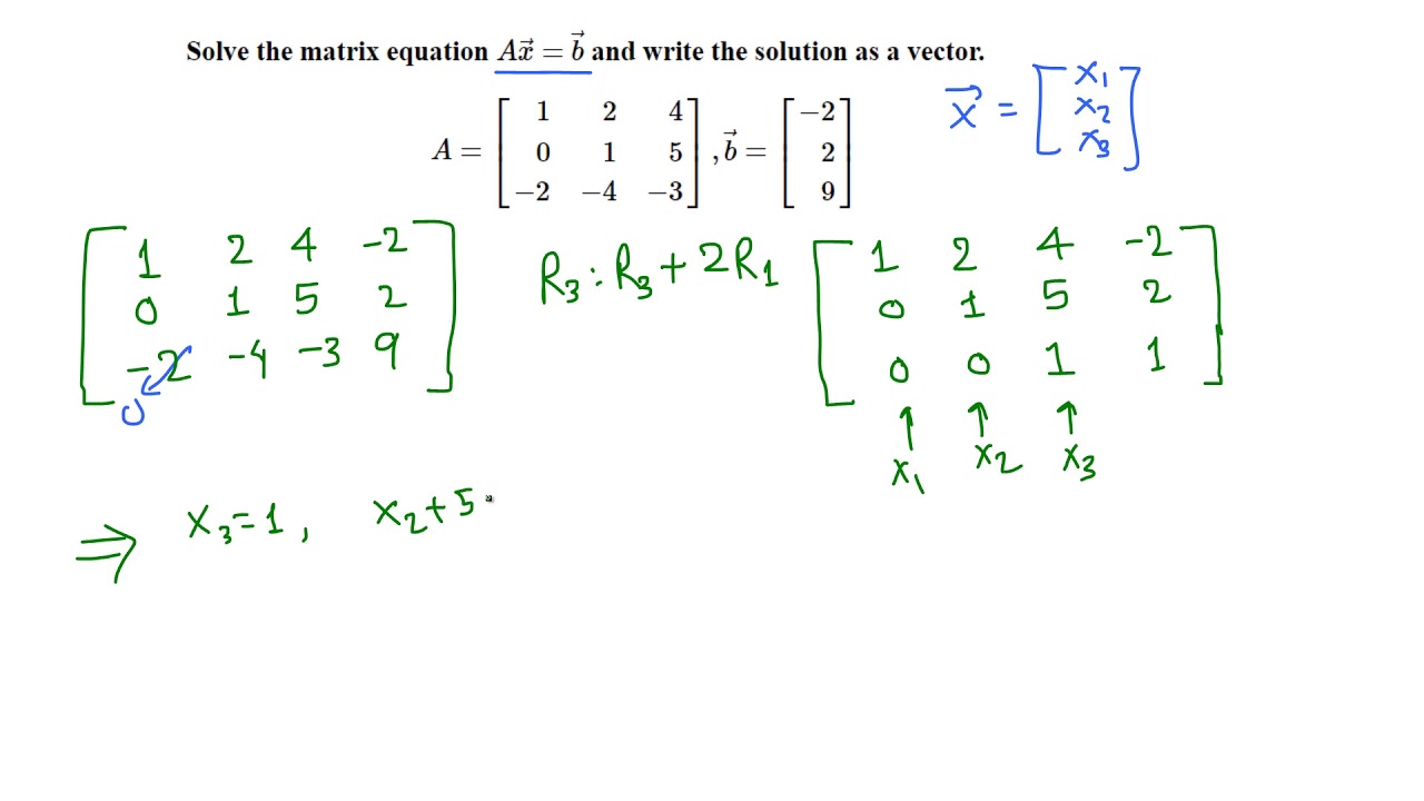 Linear Algebra Solving A Matrix Equation Example YouTube Linear Algebra Solving A Matrix Equation Example YouTube