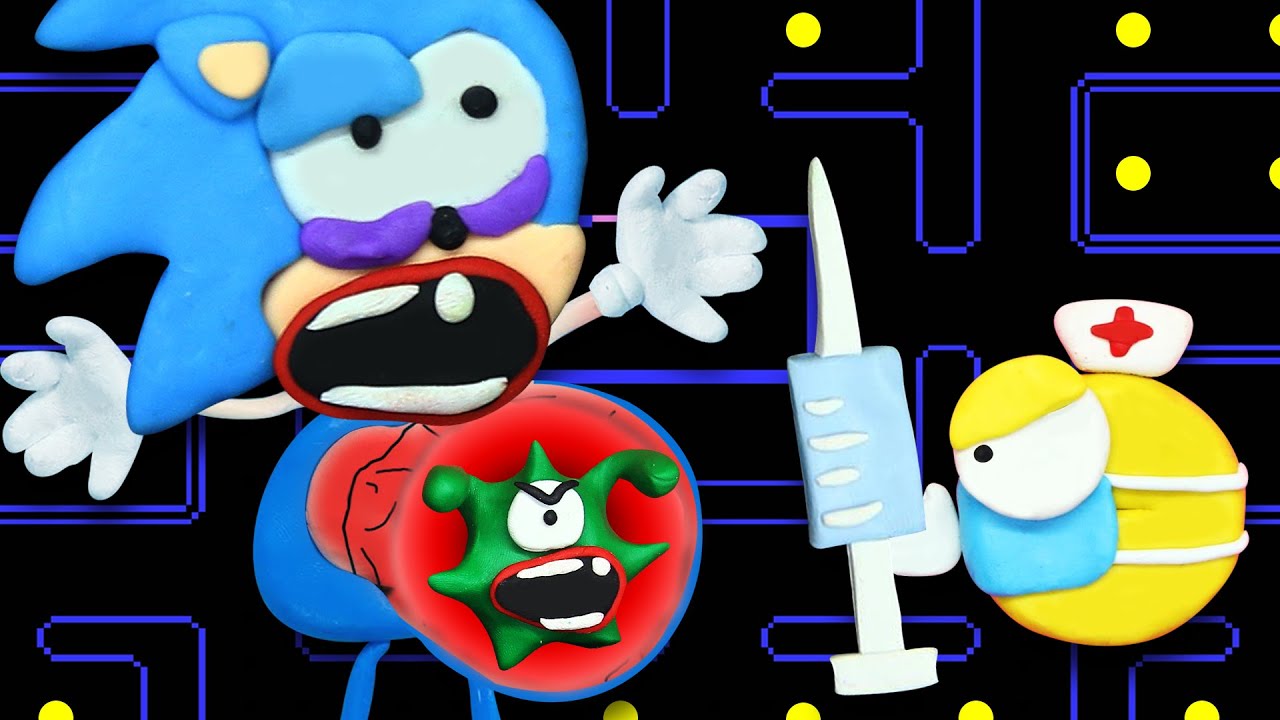 Doctor Pacman vs Virus in Sonic belly | Pacman Stop Motion Game - YouTube