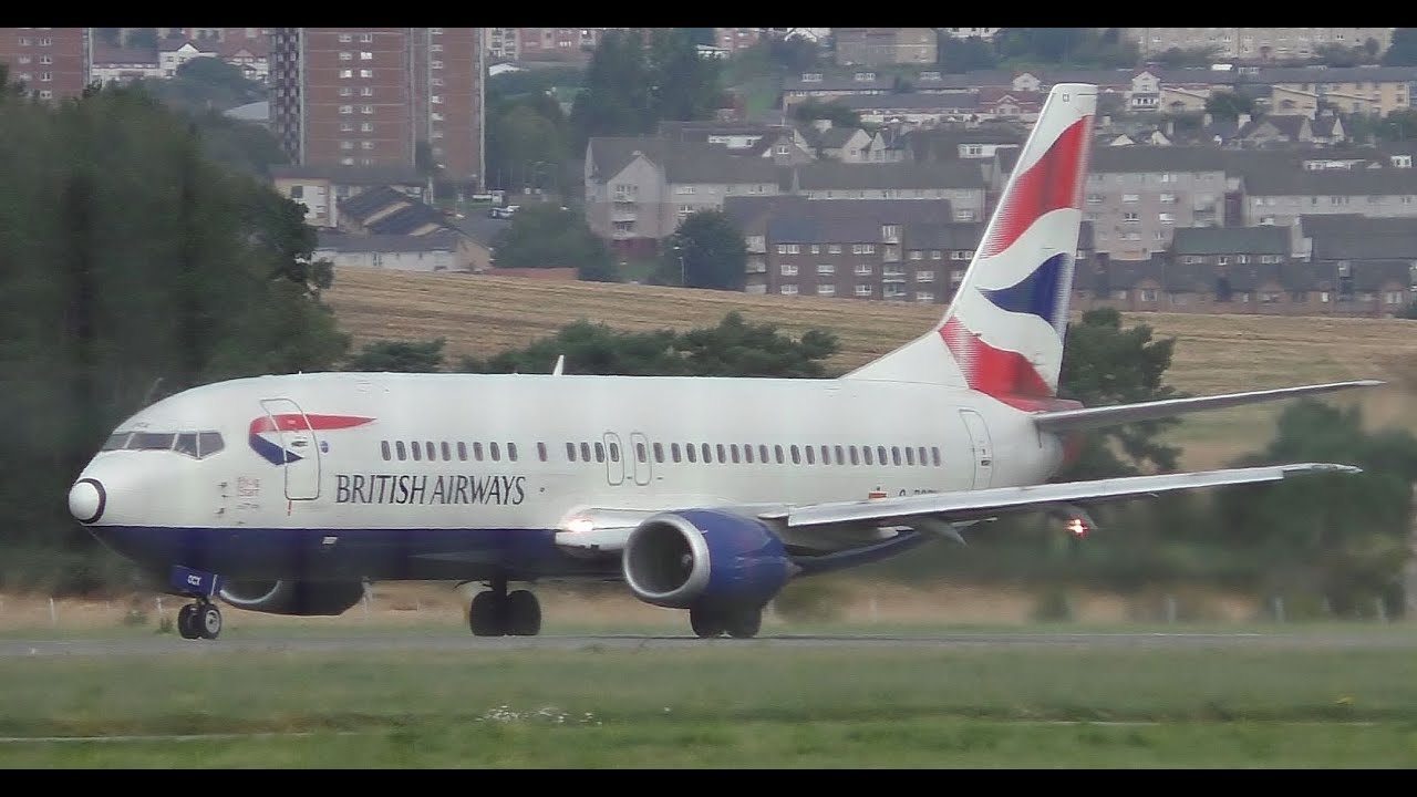 Final British Airways Boeing 737-400 Landing & Takeoff In Scotland at ...