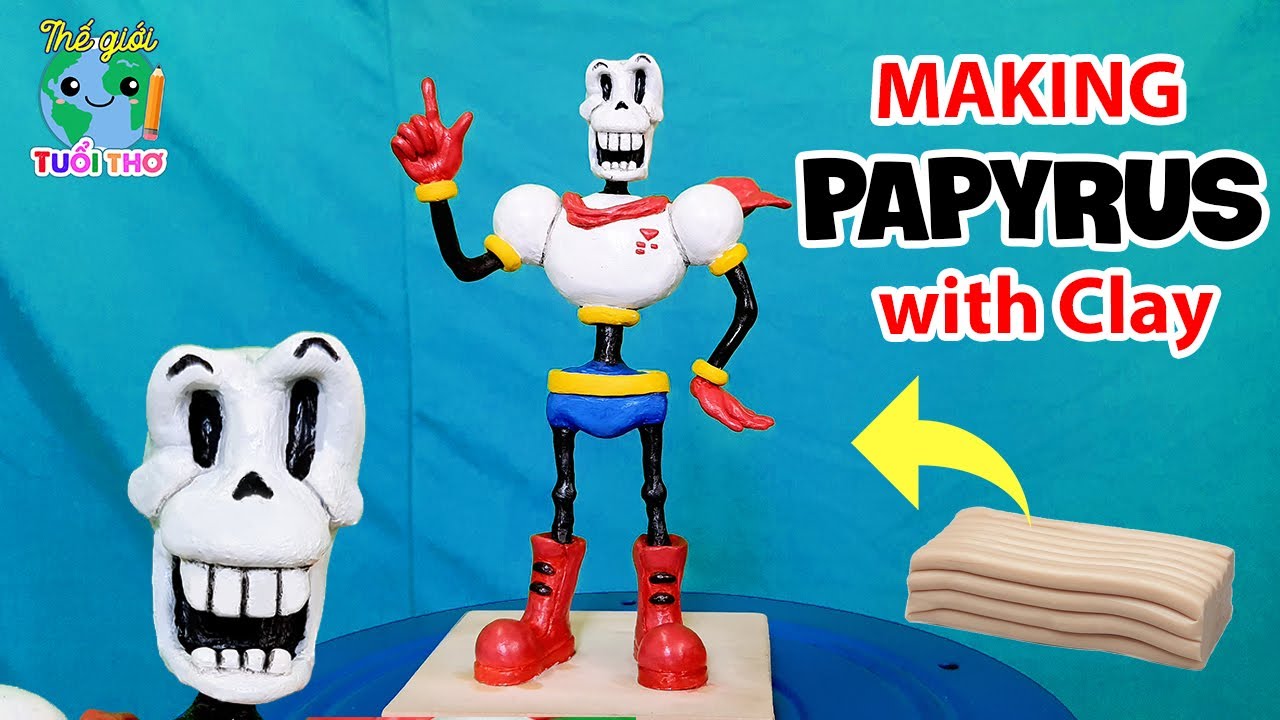 Making PAPYRUS SANS with Clay (Undertale) ★ Nặn Papyrus đất sét POLYMER ...