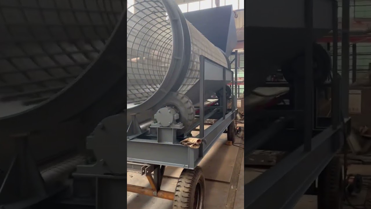 Rotary Drum Sieve Sand and Stone Separator Small Trommel Screen - YouTube