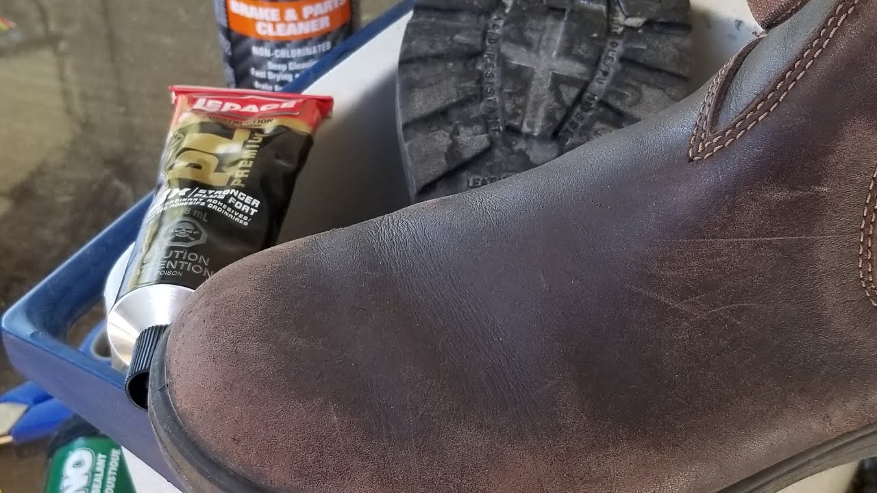 Repair of melted boot sole with common adhesives - YouTube