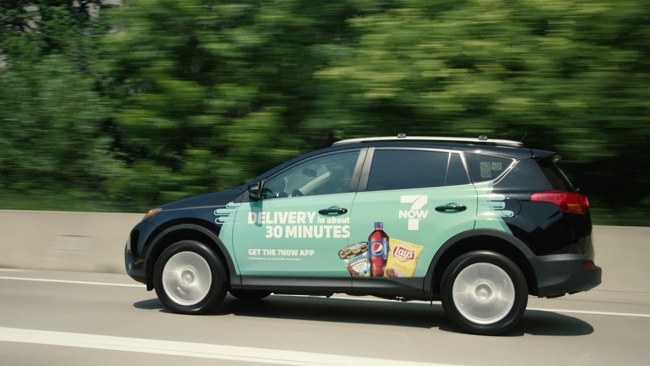7eleven Advertising on Rideshare Cars - Carvertise - YouTube