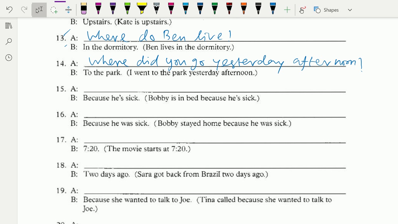 Easy English : - ( Making questions with Where, When, What time ) - 24 ...