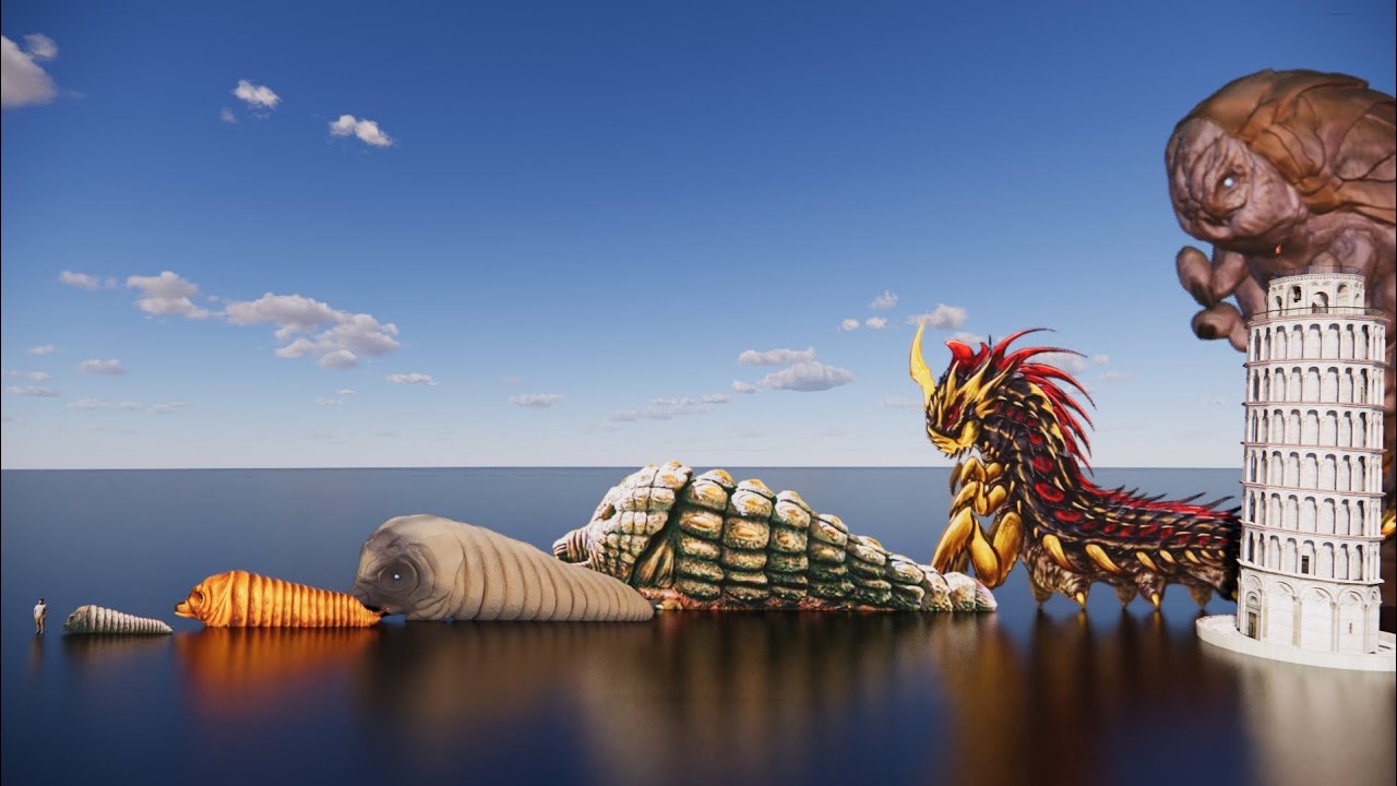 Mothra Larva evolution (Titan monsters) - YouTube