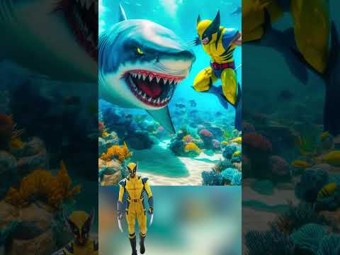 Superheroes Fight With Supershark 💥 Avengers & Marvel Characters #avengers #marvel #shorts #dc