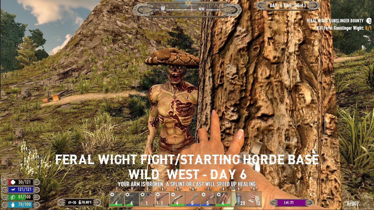 FERAL WIGHT FIGHT & STARTED HORDE BASE | 7 DAYS TO DIE | WILD WEST MOD ...