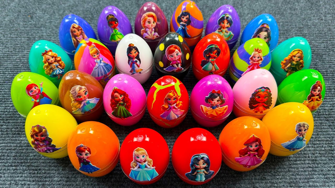 👑 Disney Princesses in Slime Eggs & Slime! ASMR Clay Cutting – Super ...