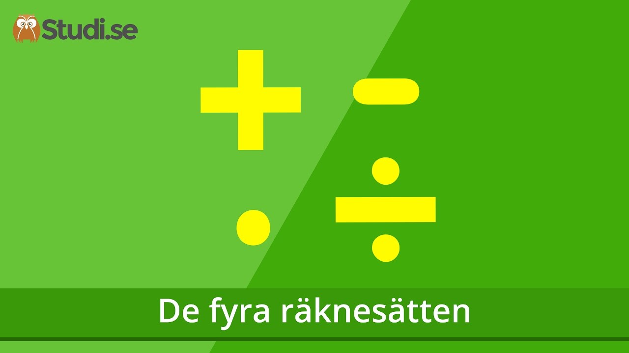 De fyra räknesätten (Matematik) - www.binogi.se - YouTube