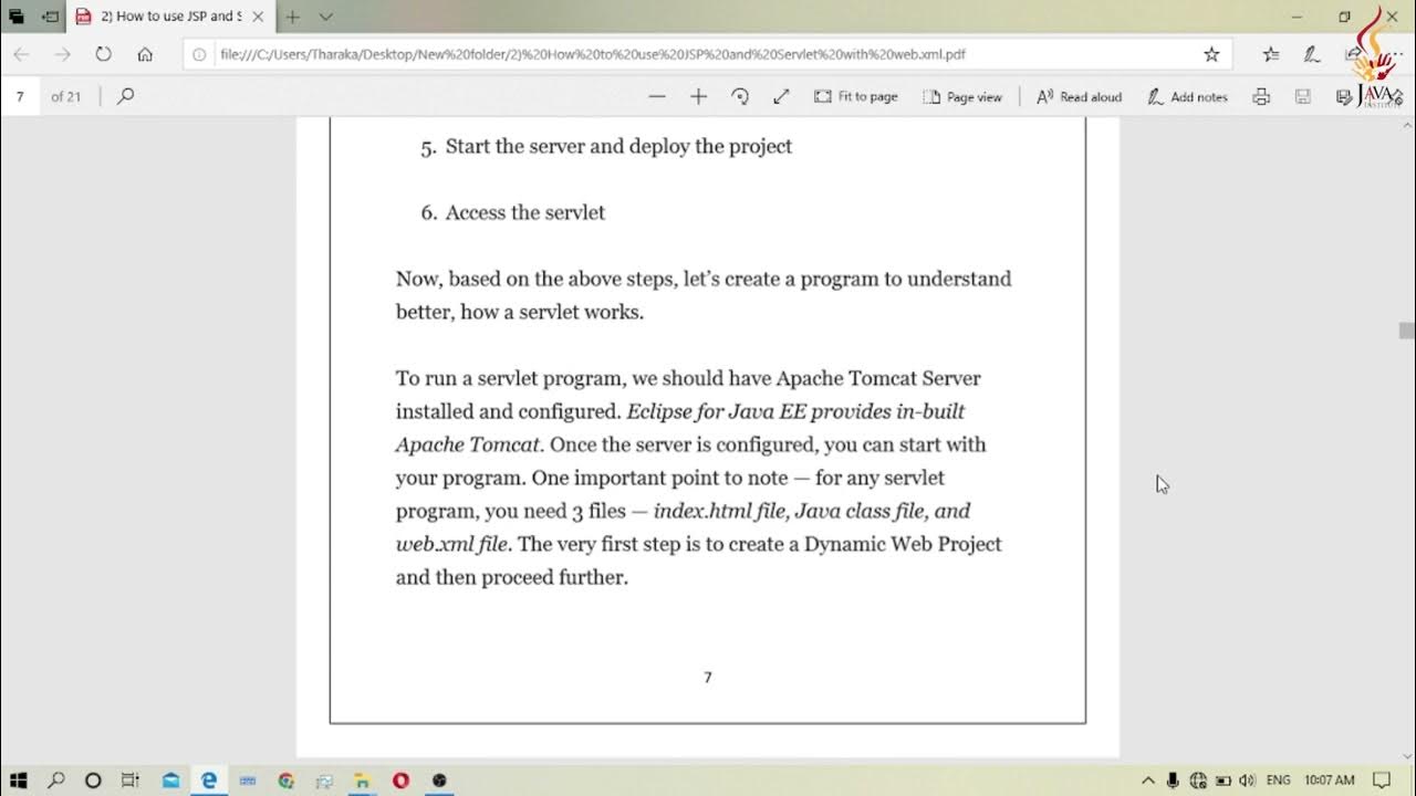 How to use JSP and Servlet with web.xml - YouTube