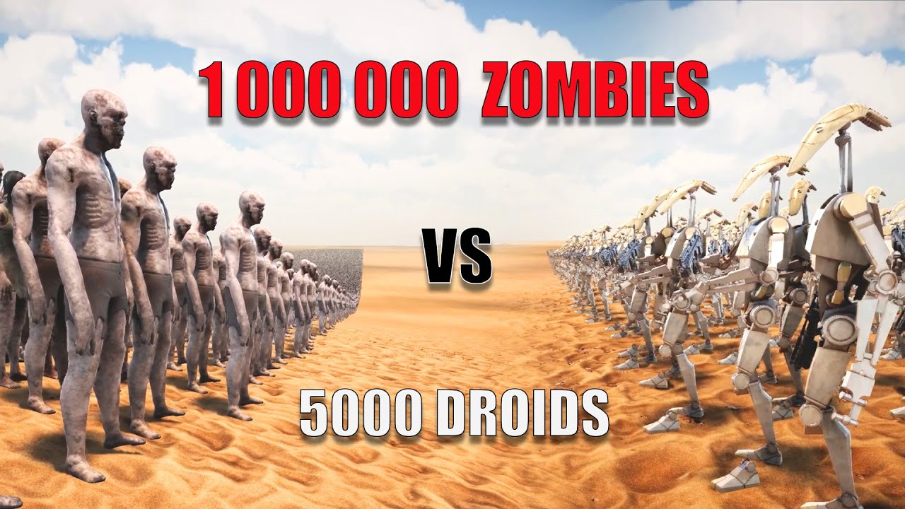 1,000,000 Zombies vs 5000 Droids - Uebs2 - epic battle - YouTube