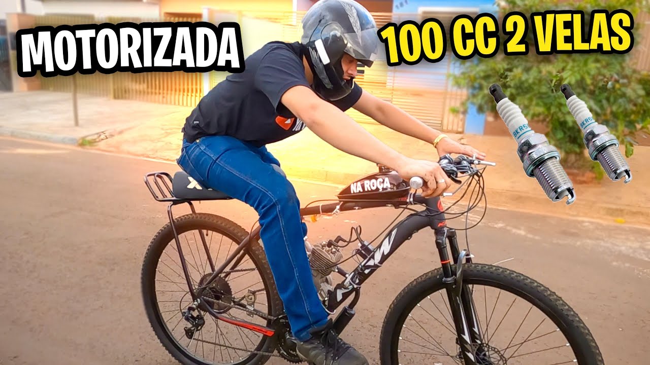 BIKE MOTORIZADA MOTOR 100 CC COM 2 VELAS - YouTube