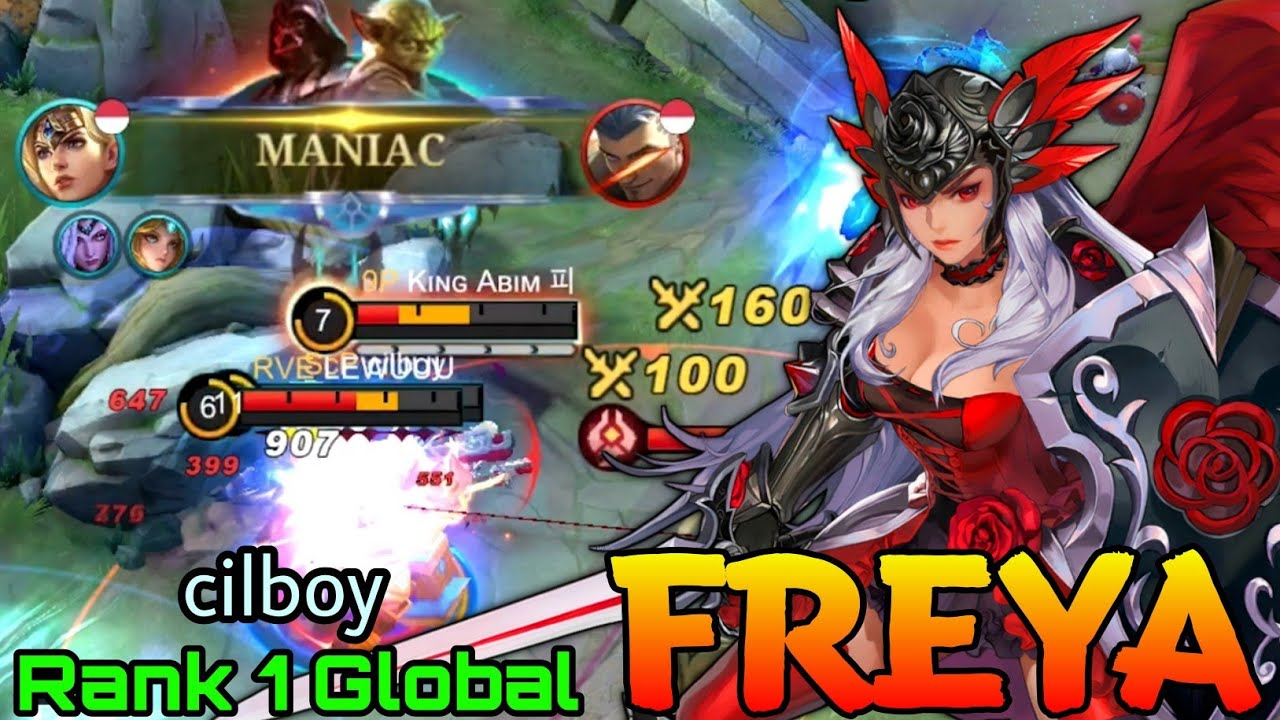 MANIAC Freya Aggressive Gameplay - Top 1 Global Freya by cilboy - Mobile Legends - YouTube