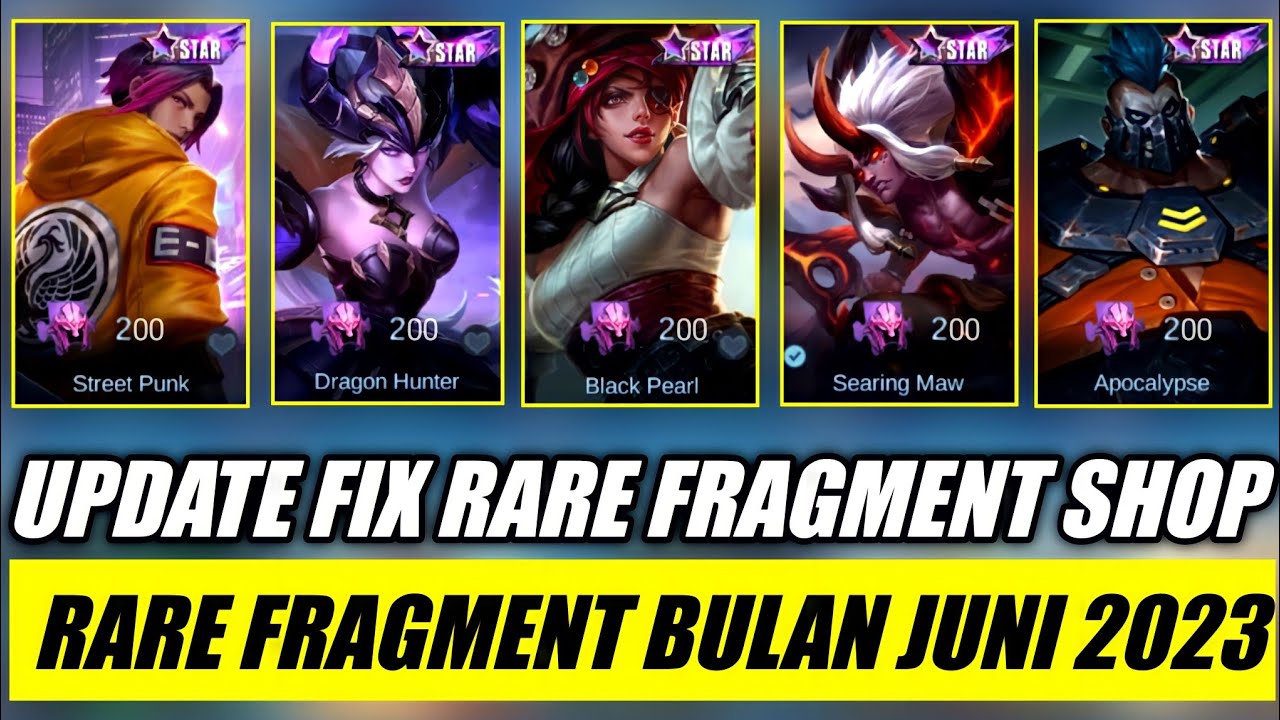 BOCORAN UPDATE RARE SKIN FRAGMENT SHOP BULAN JUNI 2023 - MOBILE LEGENDS ...