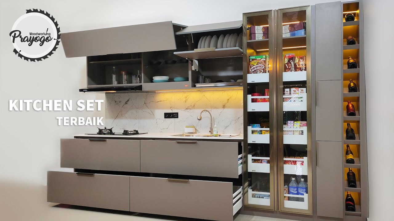 MEMBUAT KITCHEN SET MINIMALIS PAKAI BLUM - YouTube