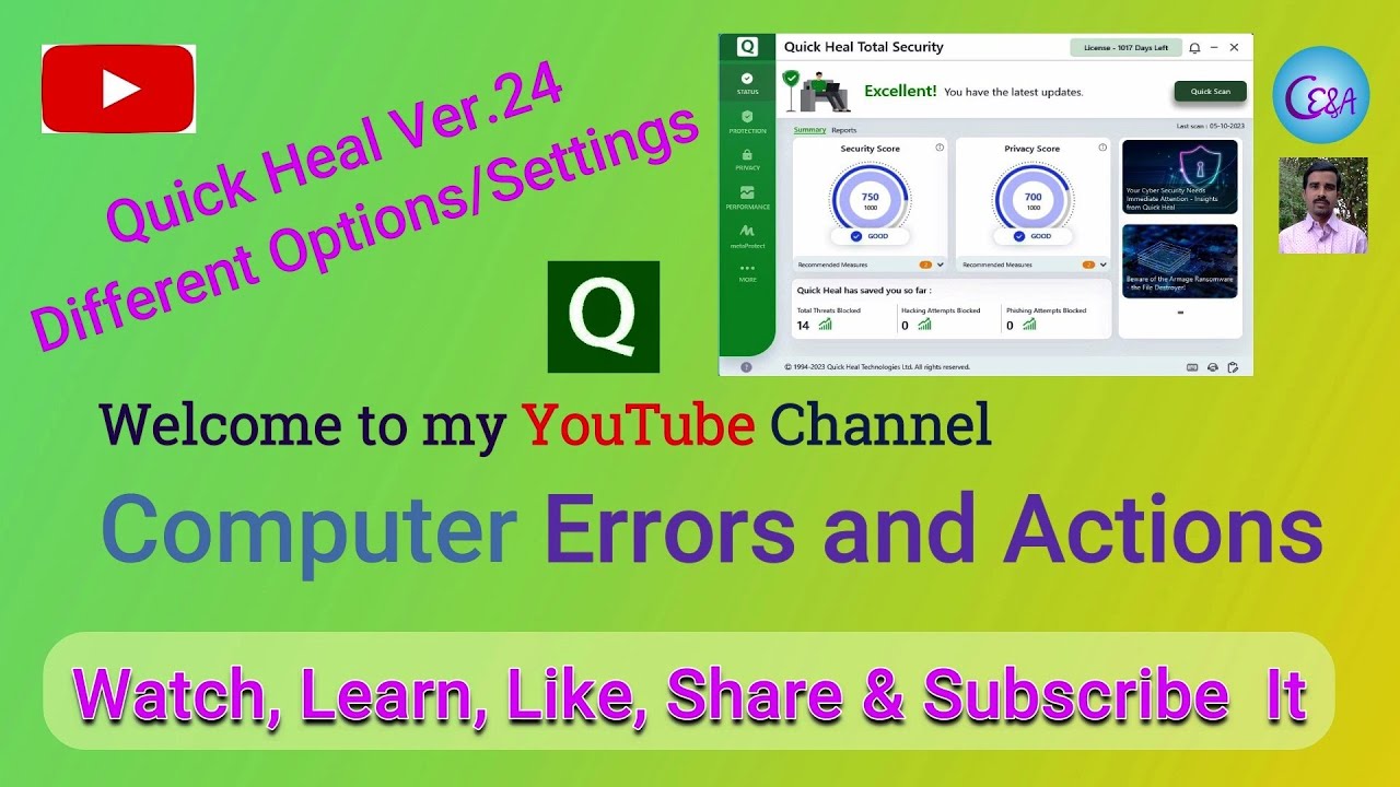 Quick Heal Settings | Options In New Quick Heal | Quick Heal New ...