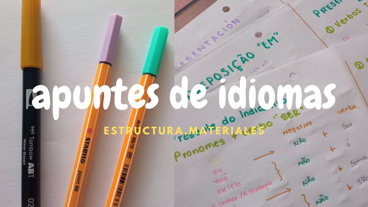 APUNTES DE IDIOMAS | cómo los hago + materiales que uso ... - YouTube