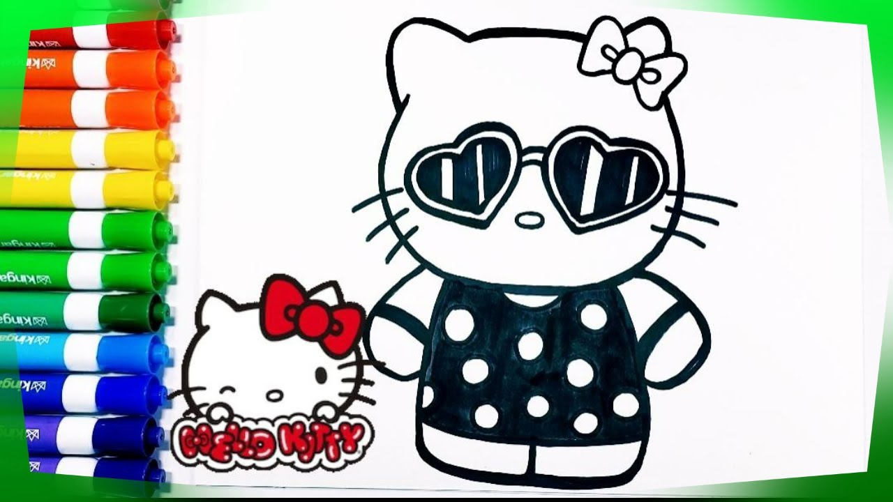 Hello Kitty with Glasses. How to Draw Hello Kitty. - YouTube