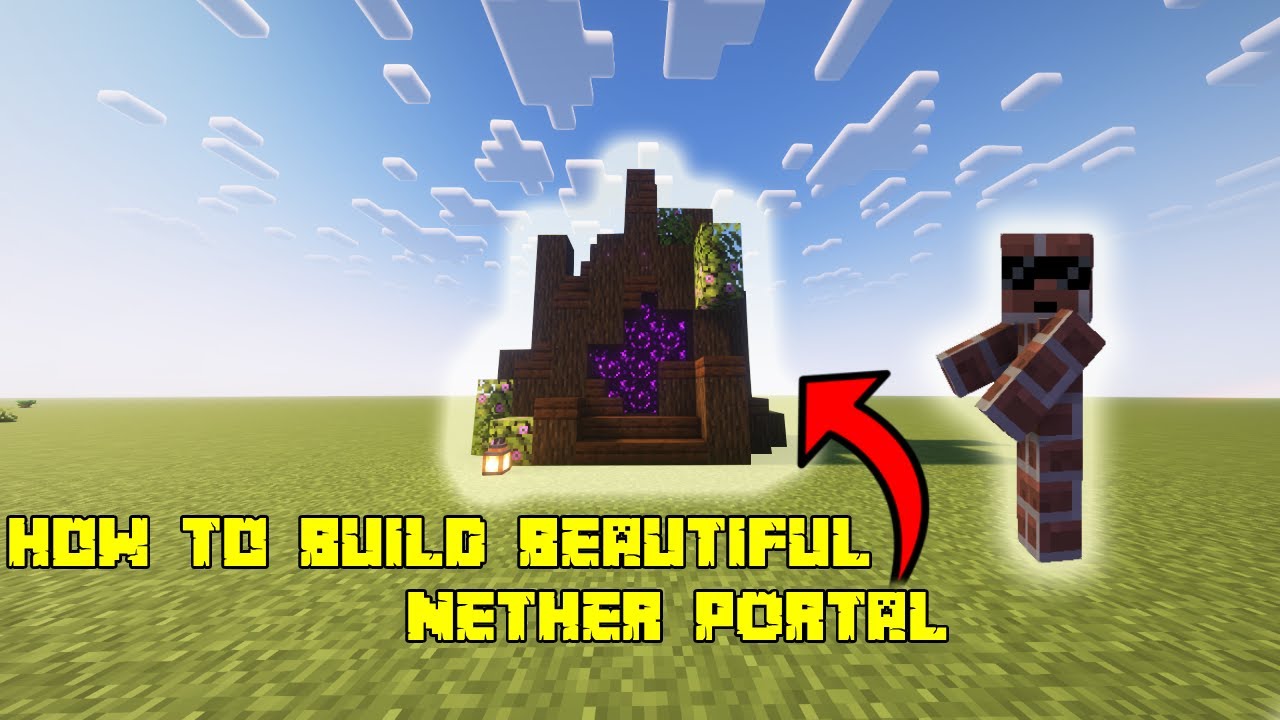 How to Build Beautiful Dark Oak Nether Portal In Minecraft! - YouTube