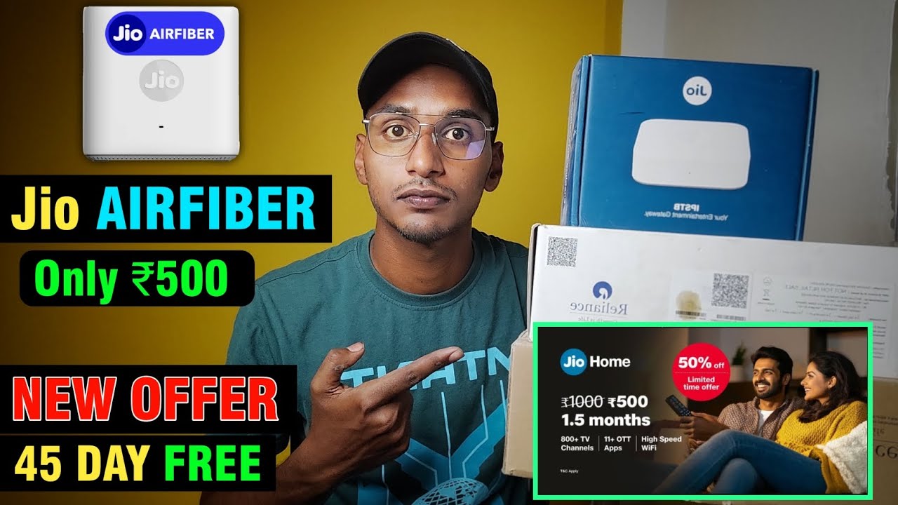 Jio AirFiber 🛜 NEW OFFER 45 DAY FREE | Only ₹500 | After 50 DAY FREE 🆓 ...
