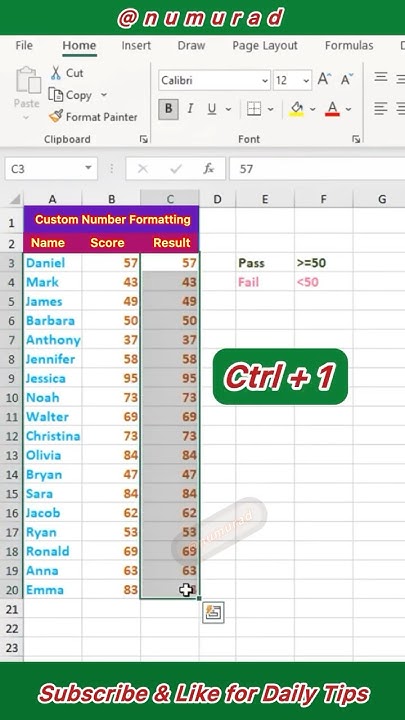 Custom number formatting in Excel | NU MURAD | Excel - YouTube