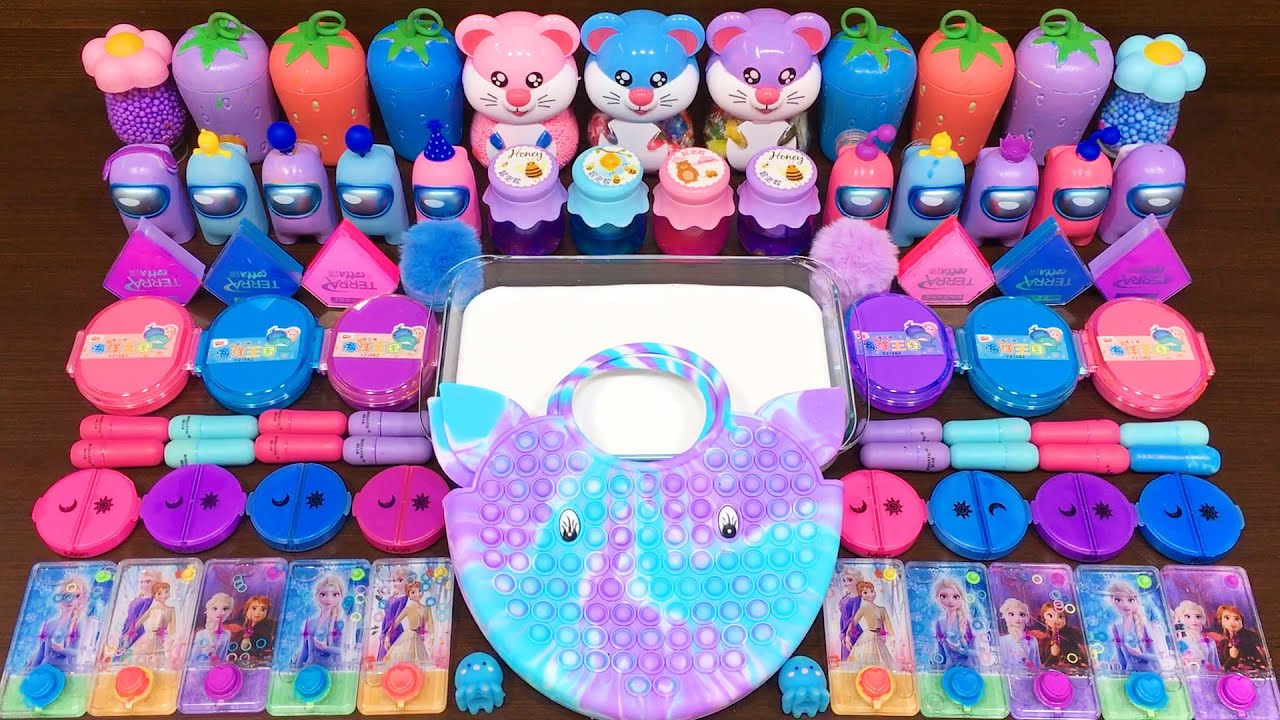 GALAXY SLIME!!! Mixing Random into GLOSSY Slime!! Satisfying Slime ...