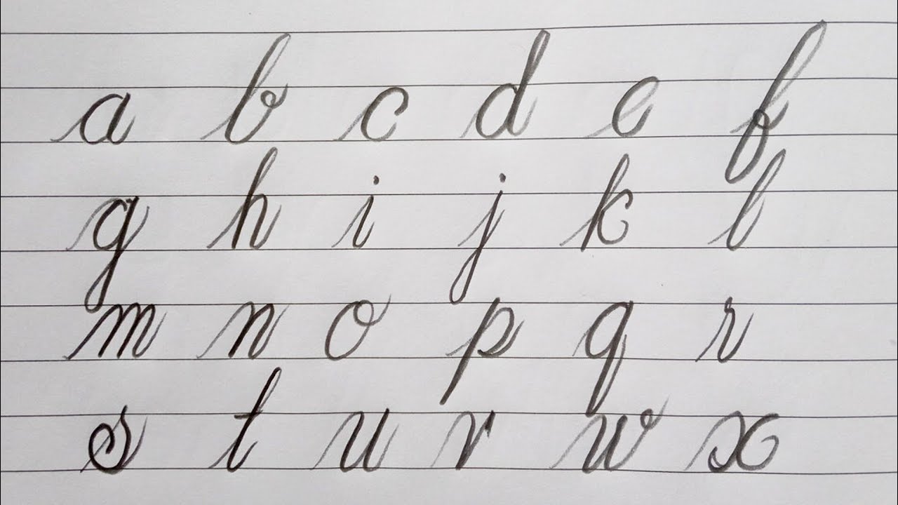 How to write English cursive writing a to z🖊Writing small alphabets in cursive | Cursive writing ...