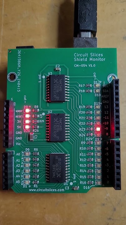 Shield Monitor: LEDs monitor Arduino pins - YouTube