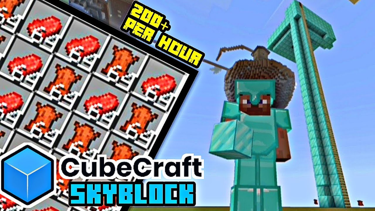 Making Automatic Cow Farm By Using Diamond Blocks || Cubecraft Skyblock || Minecraft . - YouTube