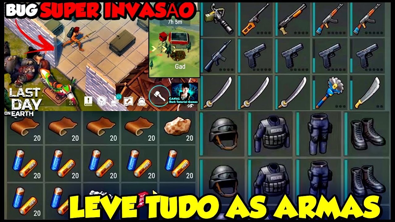 SUPER INVASÃO COM BUG DA MORTE INFINITA! RAID BASE Gad! LEVE TUDO AS ARMAS 👁 Last Day On Earth ...