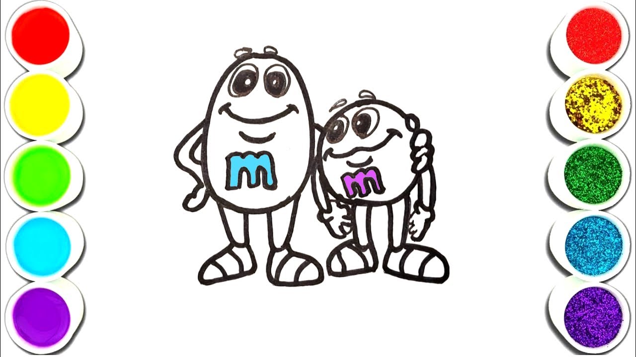 Candy m&m's Drawing,Painting and Coloring for Kids, Toddlers Easy ...