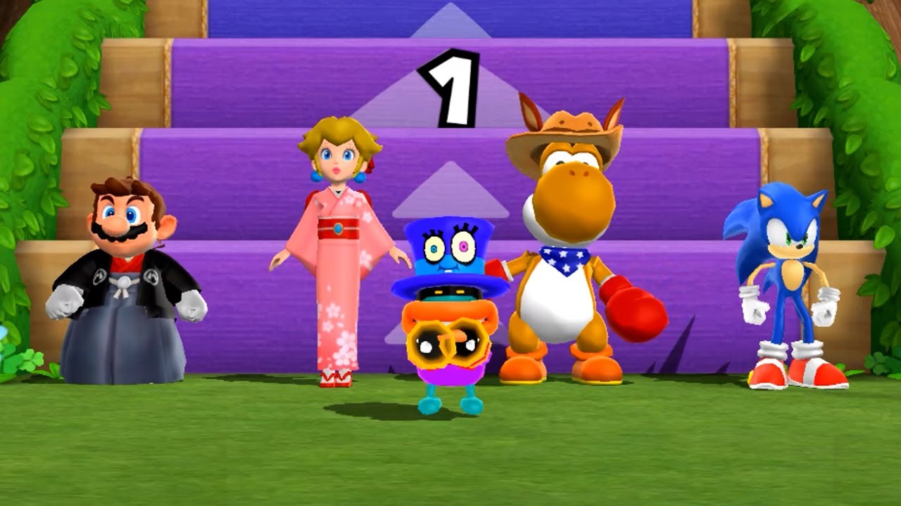 Mario Party 9 Step It Up - Mario Vs Peach Vs Sonic Vs Yoshi (Master CPU ...