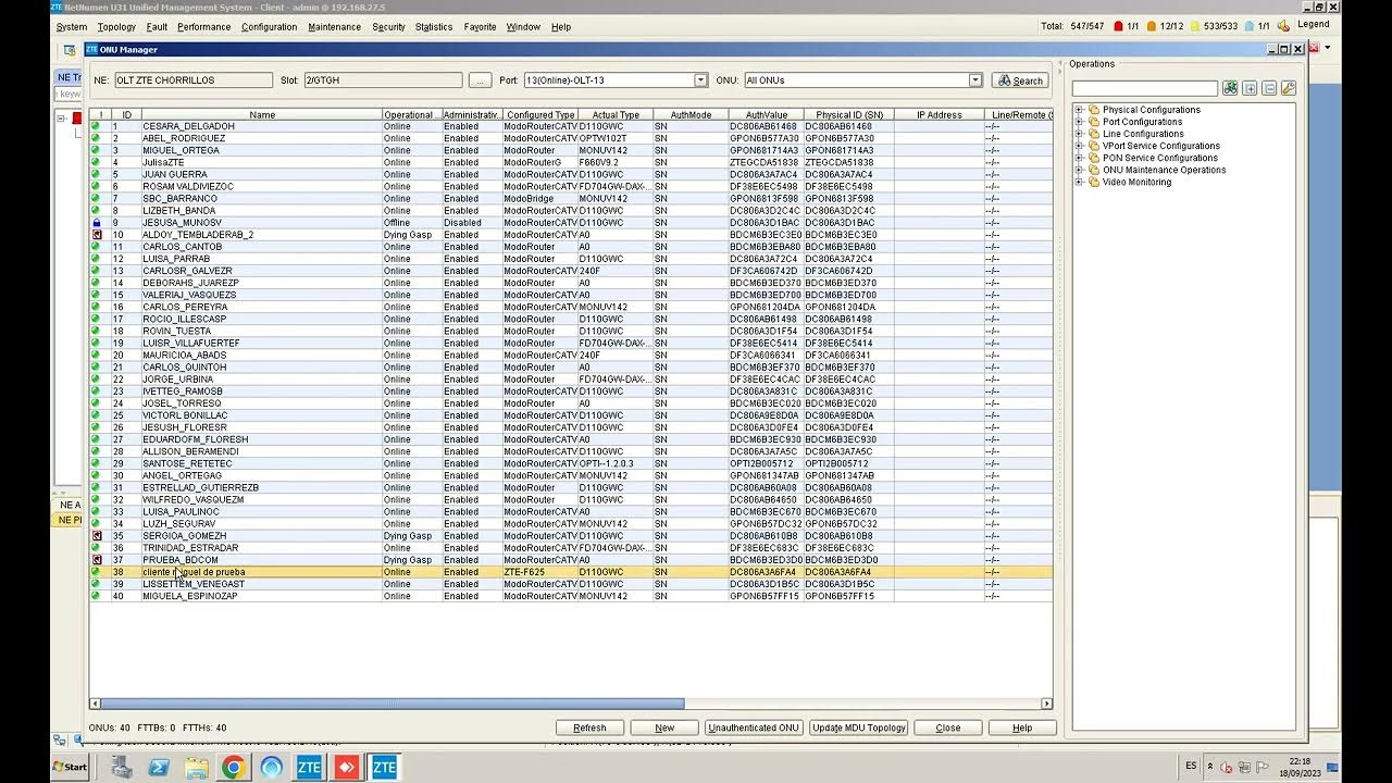 FTTH OLT ZTE NETNUMEN U31 INSTACION DE ONU DESDE INTERFAZ GRAFICA. - YouTube