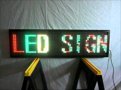 LEDSIGNMART.COM Tri-Color RGY LED Sign 15"x53" 20mm Pitch - YouTube